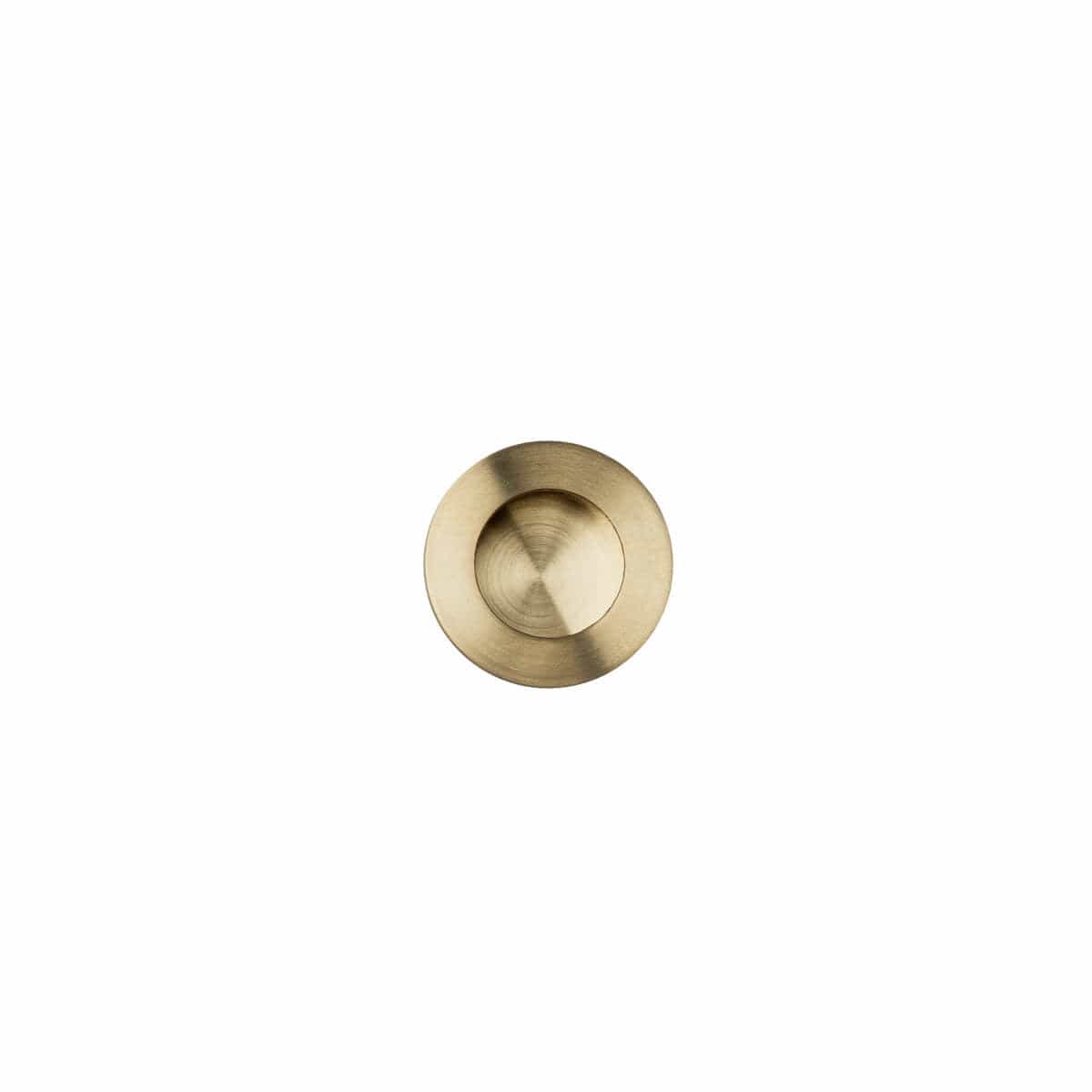 Brushed Brass Round Flush Pull 30mm | Mucheln – Hardwarebox NZ