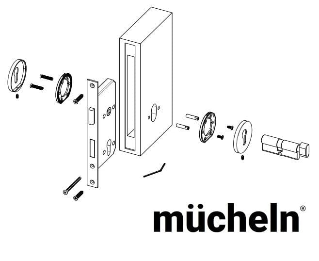 Brushed Brass Roller Lock Kit 52mm | Mucheln Series – Hardwarebox NZ