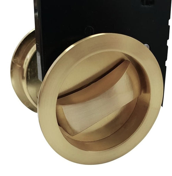 Brushed Brass Round Cavity Privacy Sliding Door Lock with Snib I Muche ...