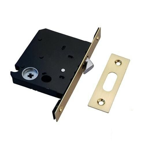Brushed Brass Round Cavity Sliding Door Lock with Key I Mucheln – Hardwarebox NZ